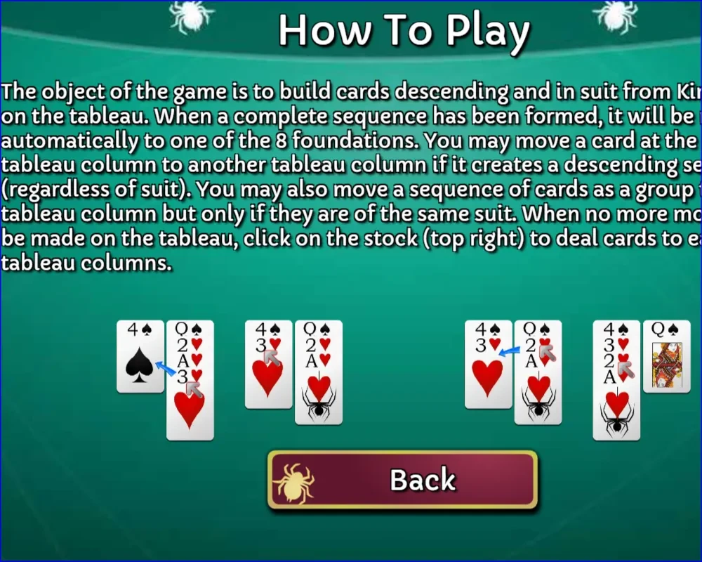 Spider Solitaire 2 suits ♣️ - Play on Online Solitaire IO for free